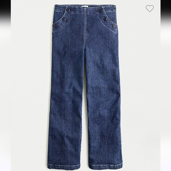 J. Crew | Jeans | J Crew Dark Blue Flare Jeans With Sailor Buttons ...